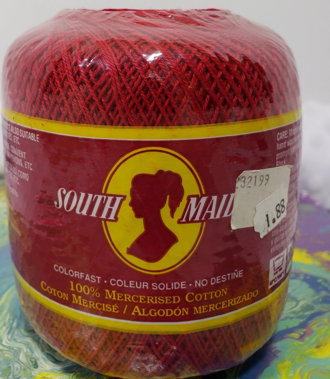 South Maid Crochet Thread 350 Yd 100% Mercerized Cotton Victory Red - Etsy