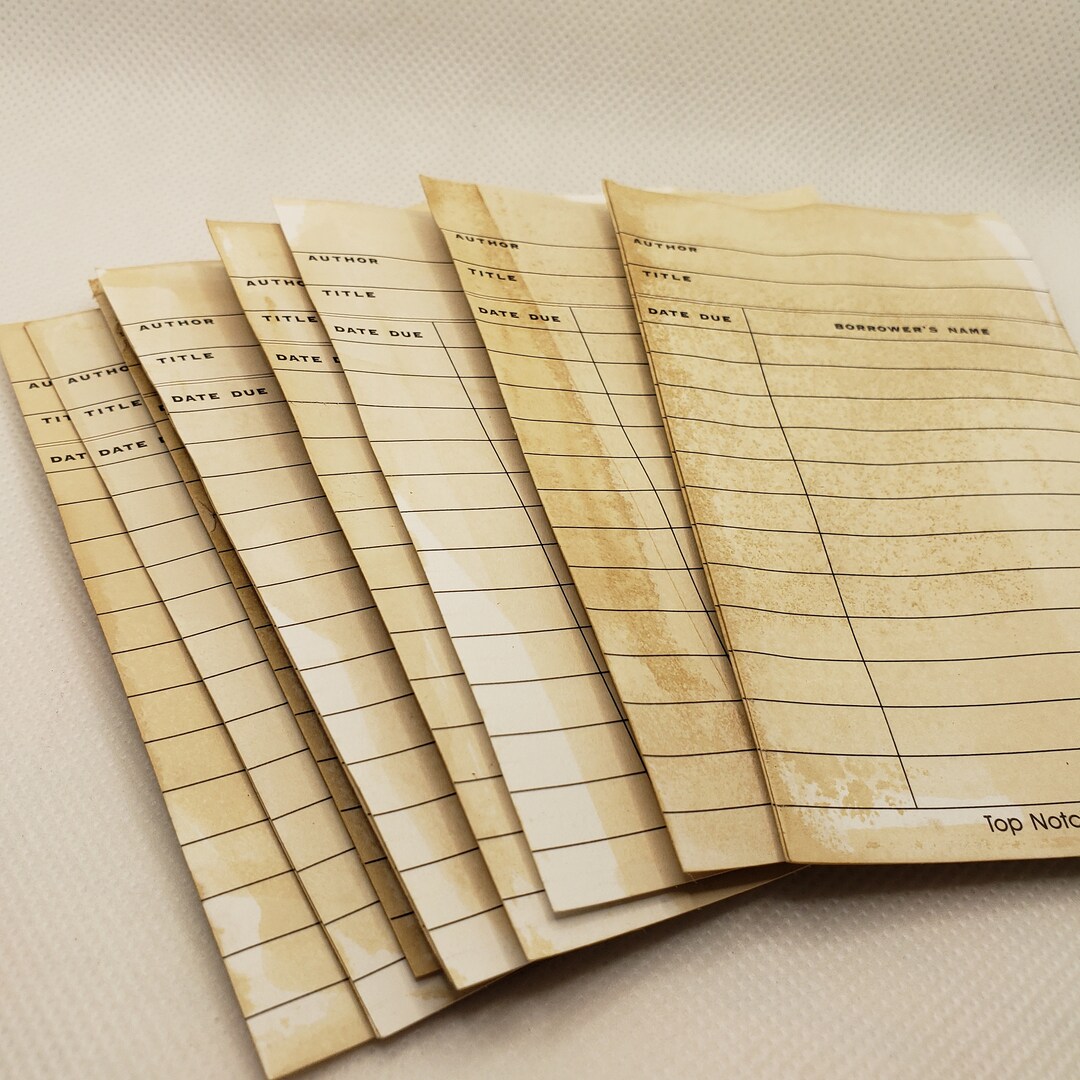 Lot of 10 Tea-stained Library Check Out Cards for Scrapbooks - Etsy