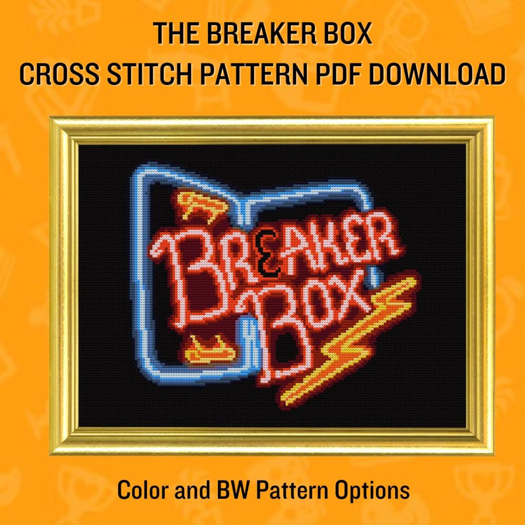 The Breaker Box Neon Sign Cross Stitch PDF Pattern Instant Download - Etsy