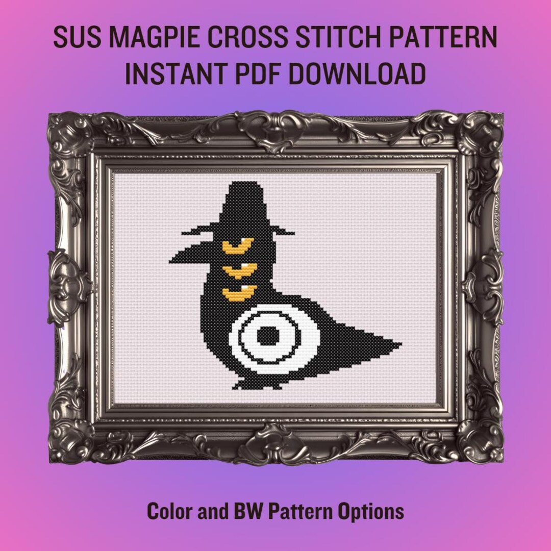 KPDH Inspired Sus Magpie Cross Stitch PDF Pattern Instant Download - Etsy