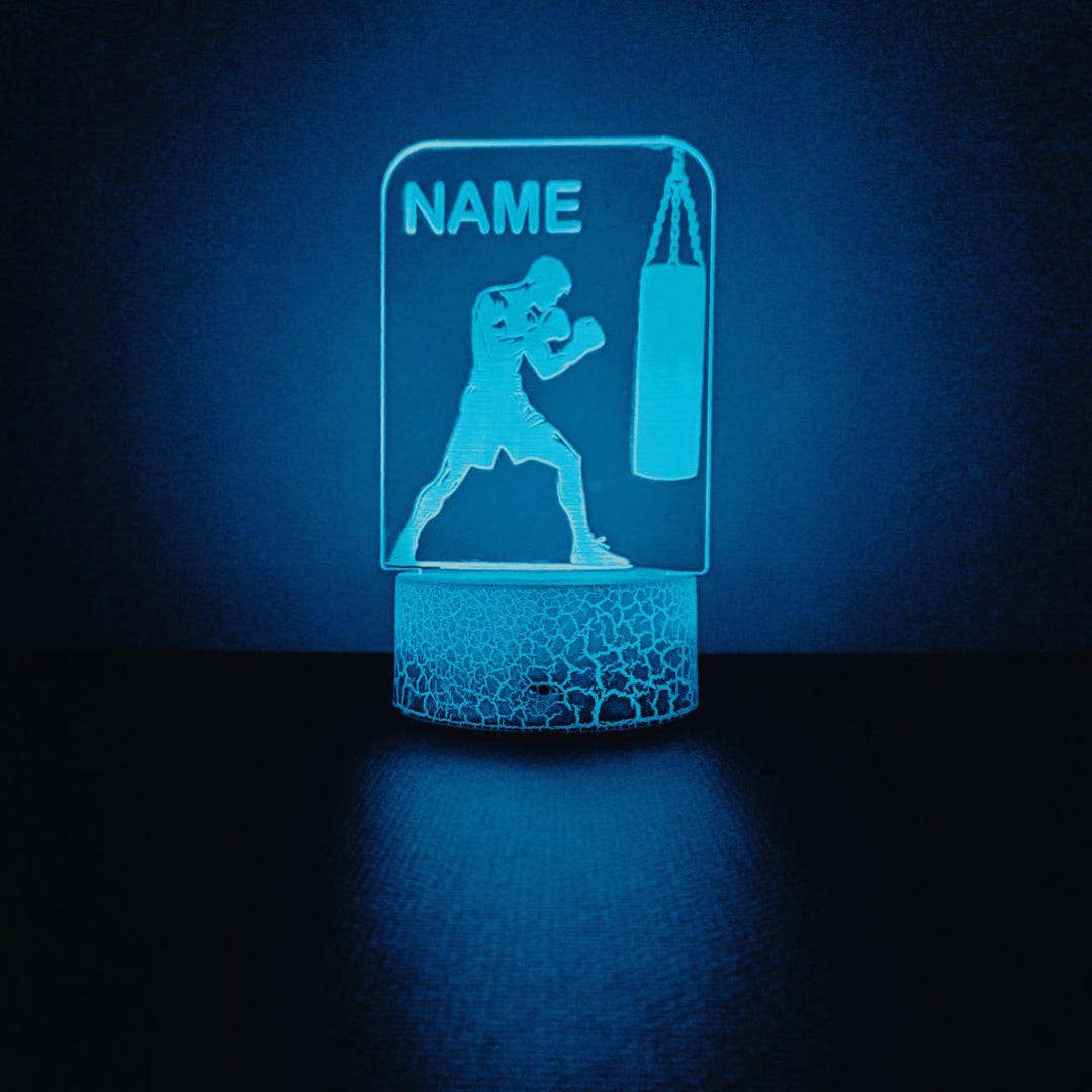 Personalized Boxing Bedroom Lamp | 16 Colors Touch and Remote Control ...