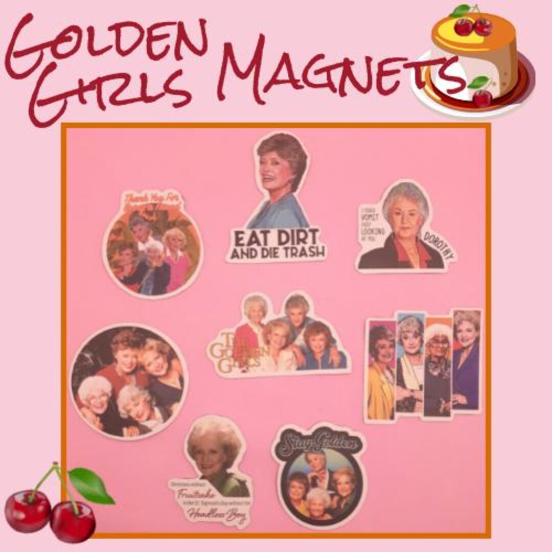 Golden Girls Magnets 8 Piece Set Refrigerator Decorations Cheesecake - Etsy