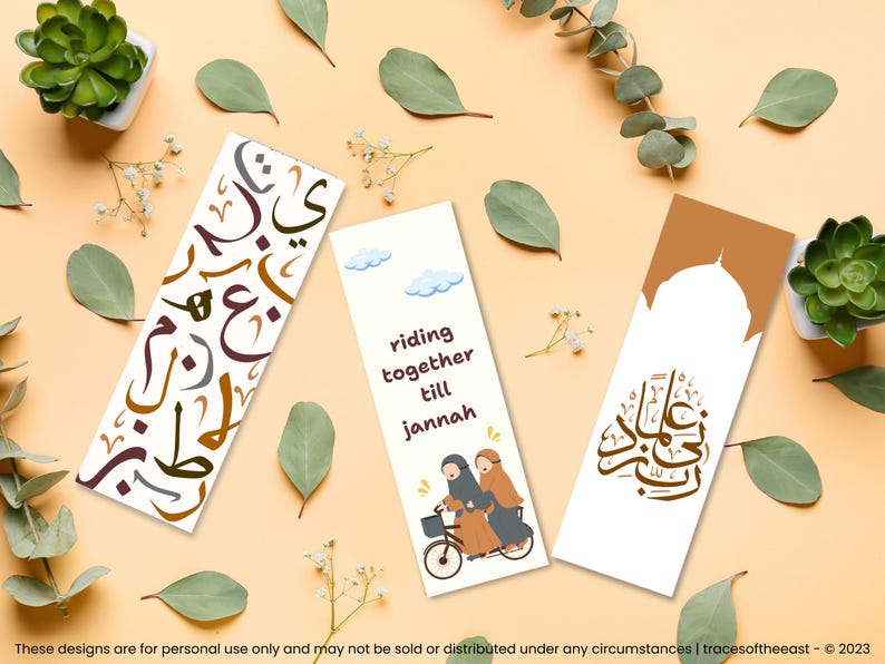 6 Aesthetic Islamic Bookmark Set ,friendship Bookmark Printables ...
