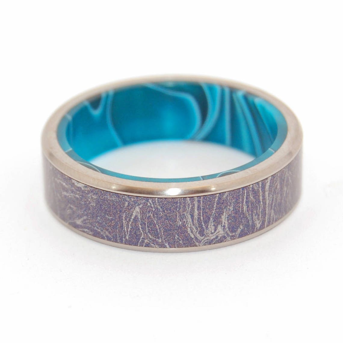 Titanium Wedding Ring Titanium Ring Something Blue Mens | Etsy