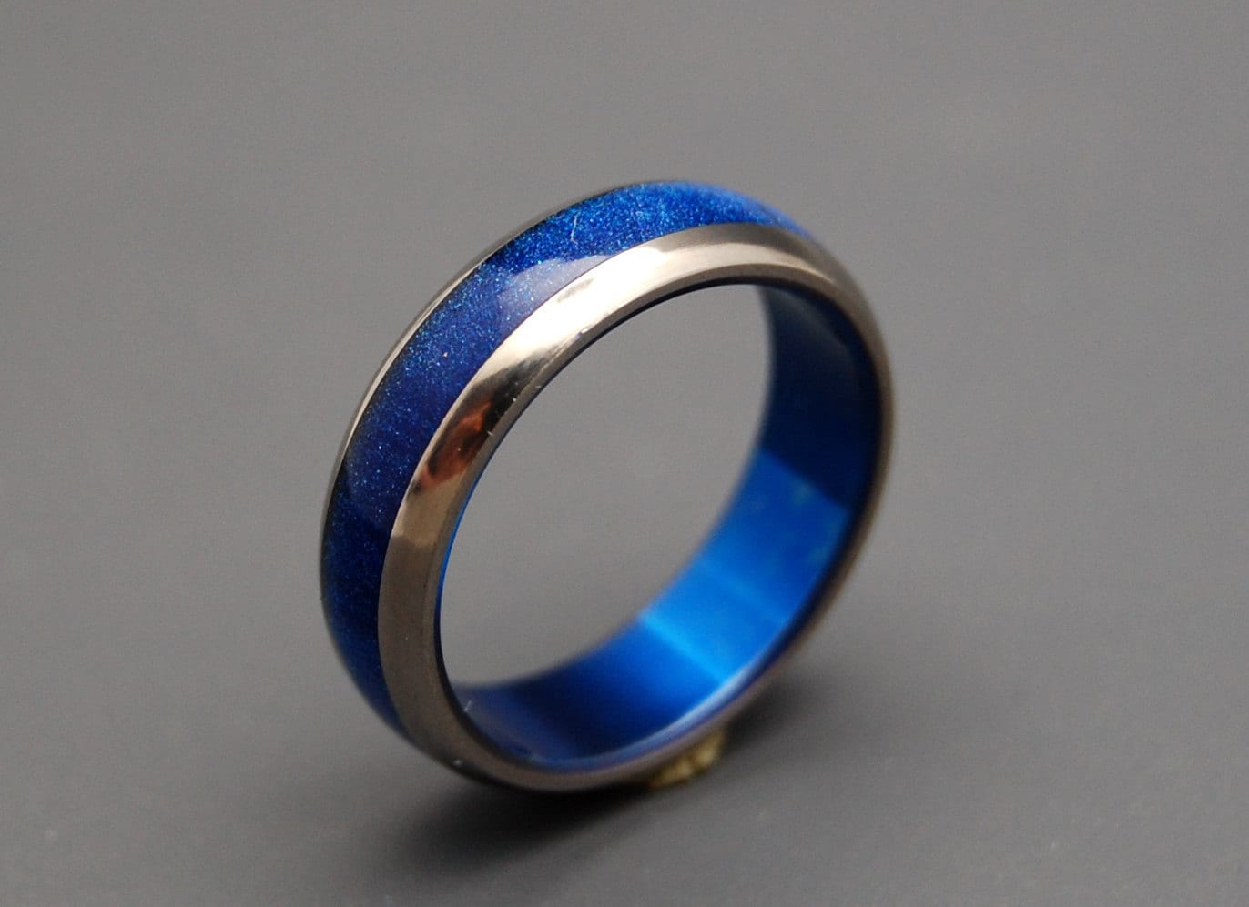 Titanium Wedding Ring Titanium Ring Blue Ring Something | Etsy