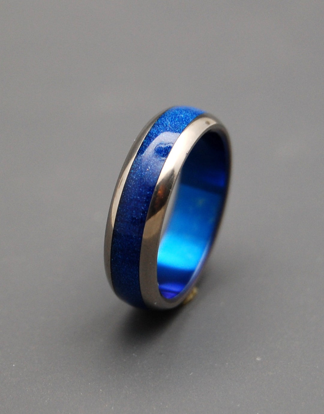 Titanium Wedding Ring, Titanium Ring, Blue Ring, Something Blue, Mens ...