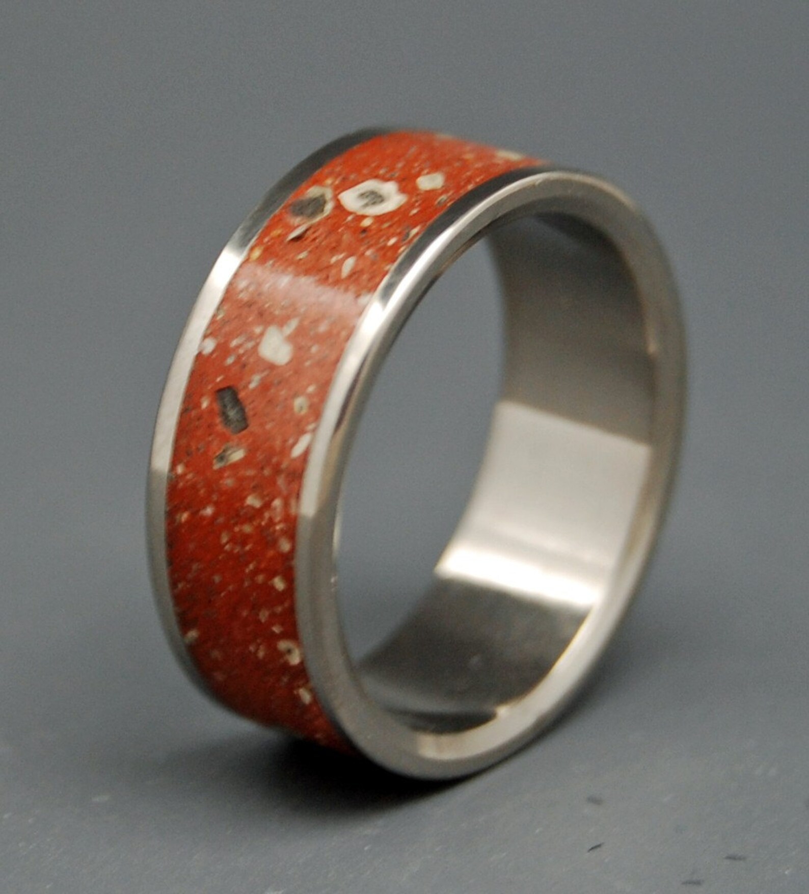 Titanium Wedding Ring Stone Ring Handmade Rings Concrete | Etsy