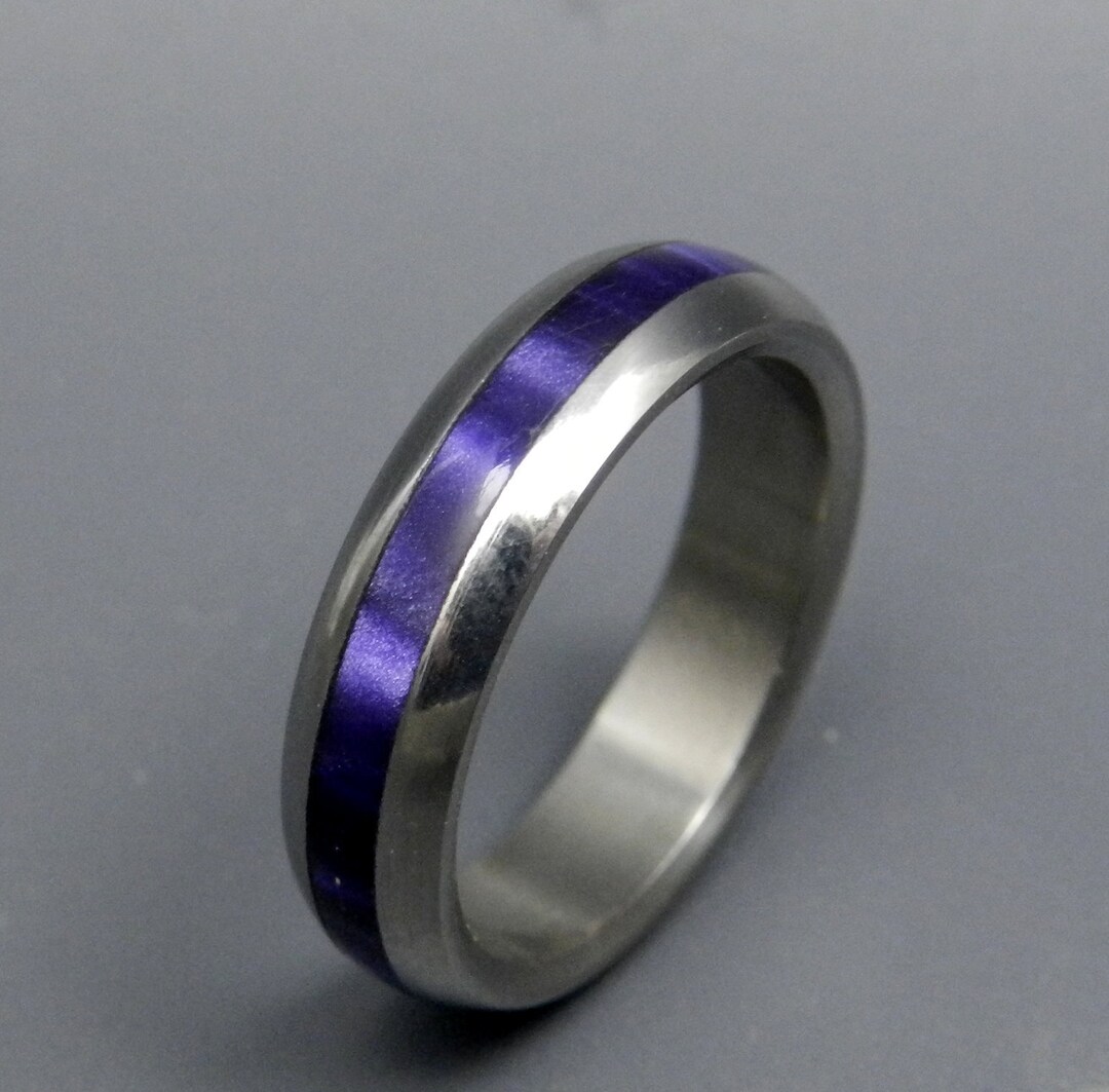 Titanium Ring, Purple Wedding Ring, Wedding Band, Men's Band, Women's ...