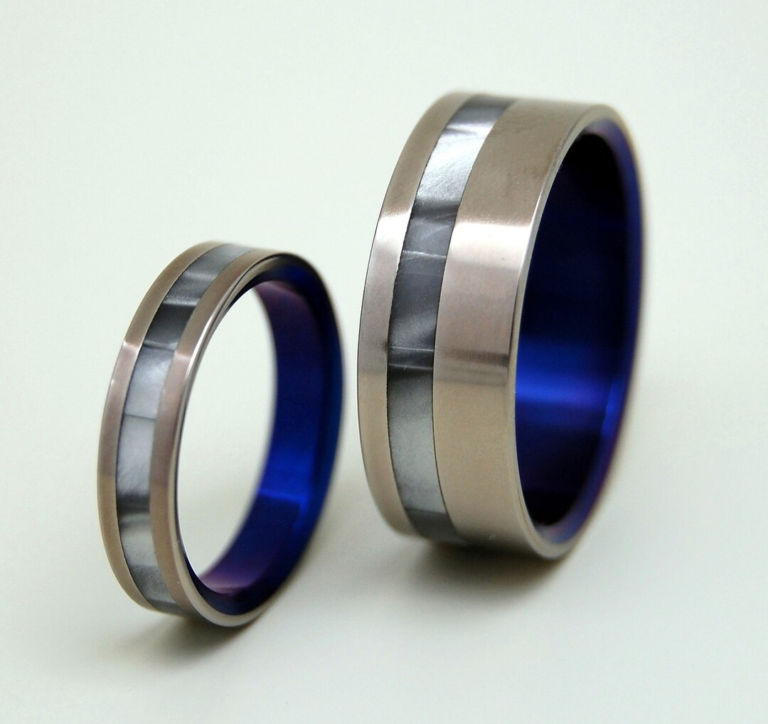 Titanium Wedding Rings, His Ring, Her Ring, Wedding Rings, Titanium ...