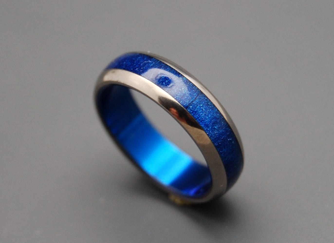 Titanium Wedding Ring Titanium Ring Blue Ring Something | Etsy