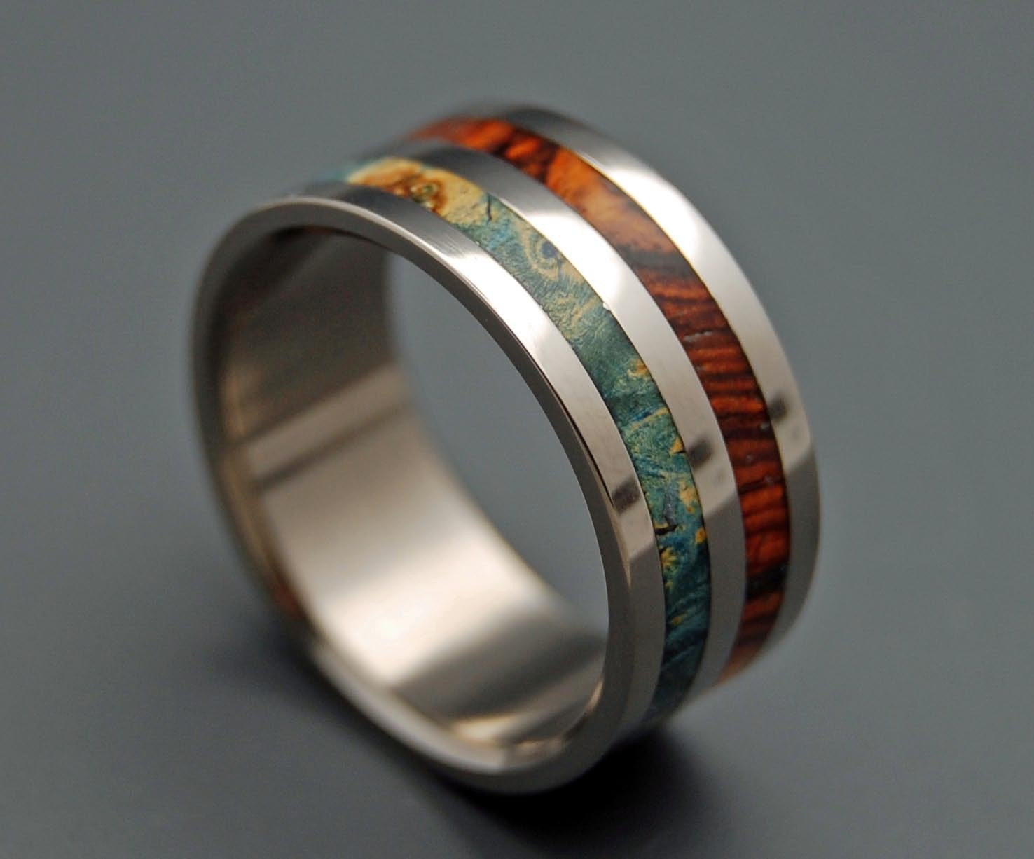 Rustic Wedding Wedding Rings Titanium Rings Wood Rings - Etsy