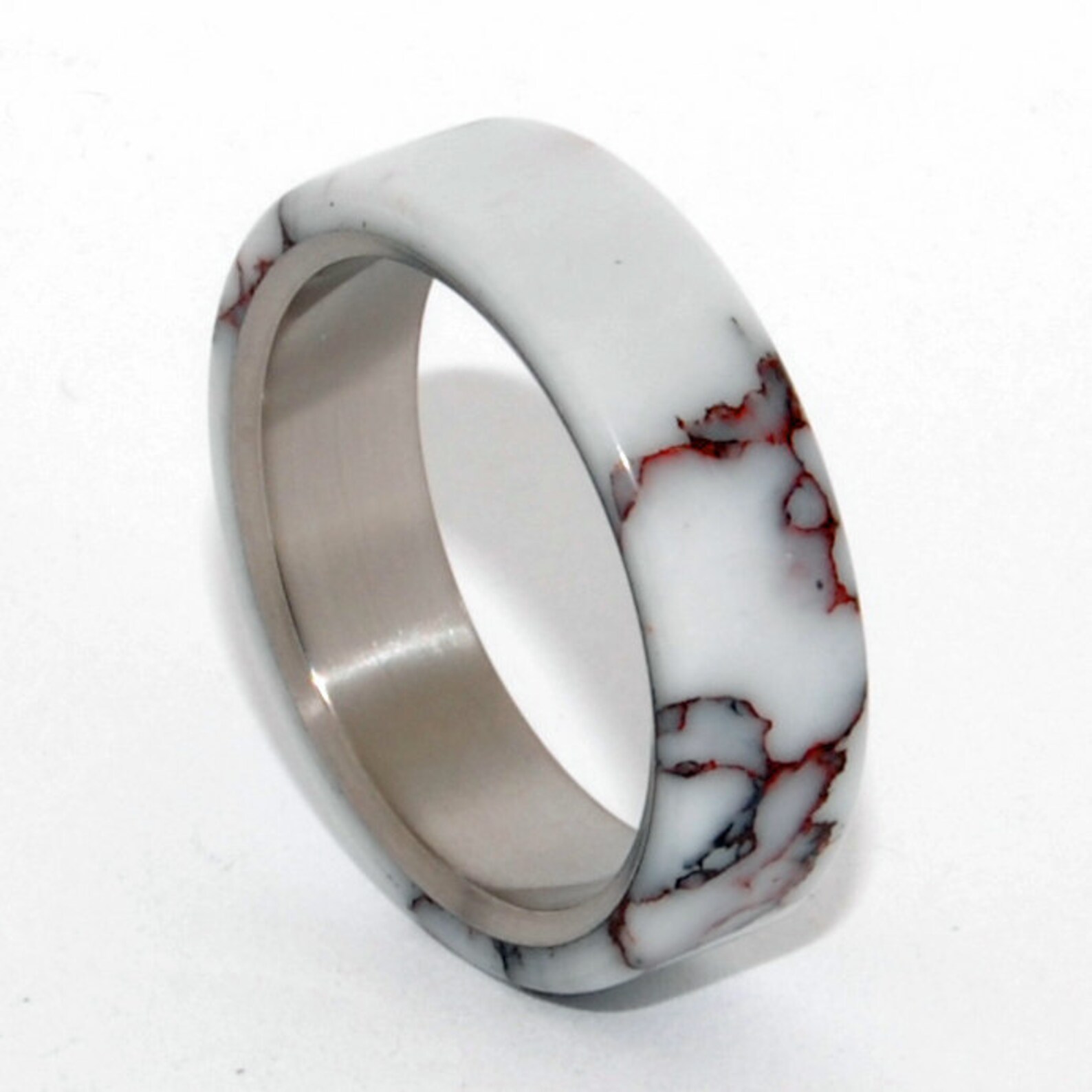 Titanium Ring, Stone Ring, Jasper, Wedding Ring, Men’s Ring, Women’s ...