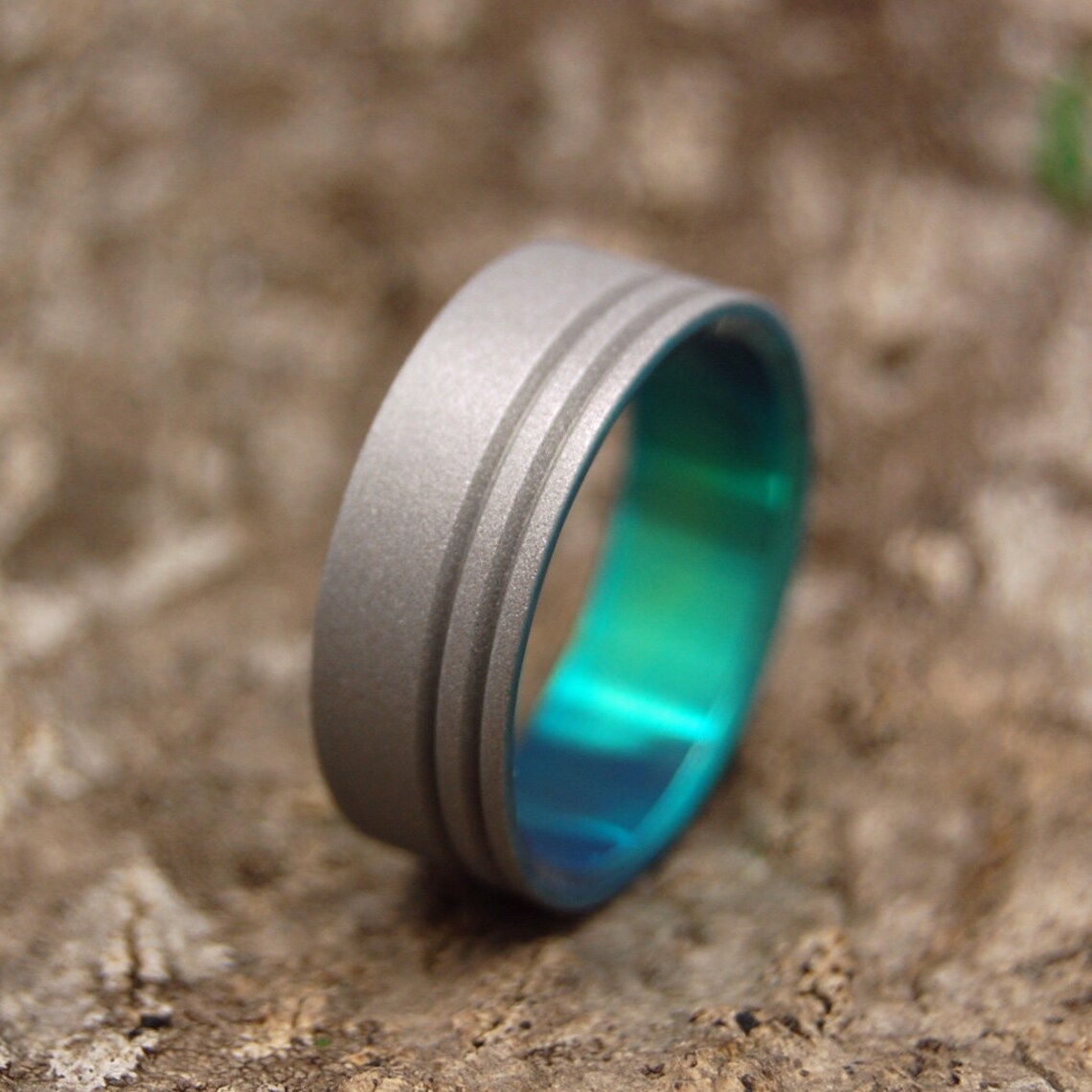 Titanium Wedding Bands wedding rings titanium rings green | Etsy