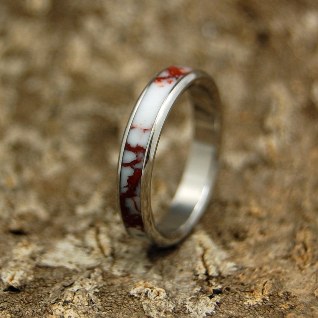 Titanium Ring, Stone Ring, Jasper, Wedding Ring, Mens Ring, Womens Ring ...