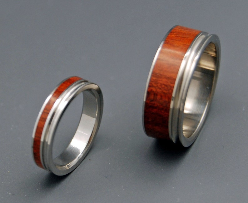 Wedding ring titanium rings wood rings titanium wedding | Etsy