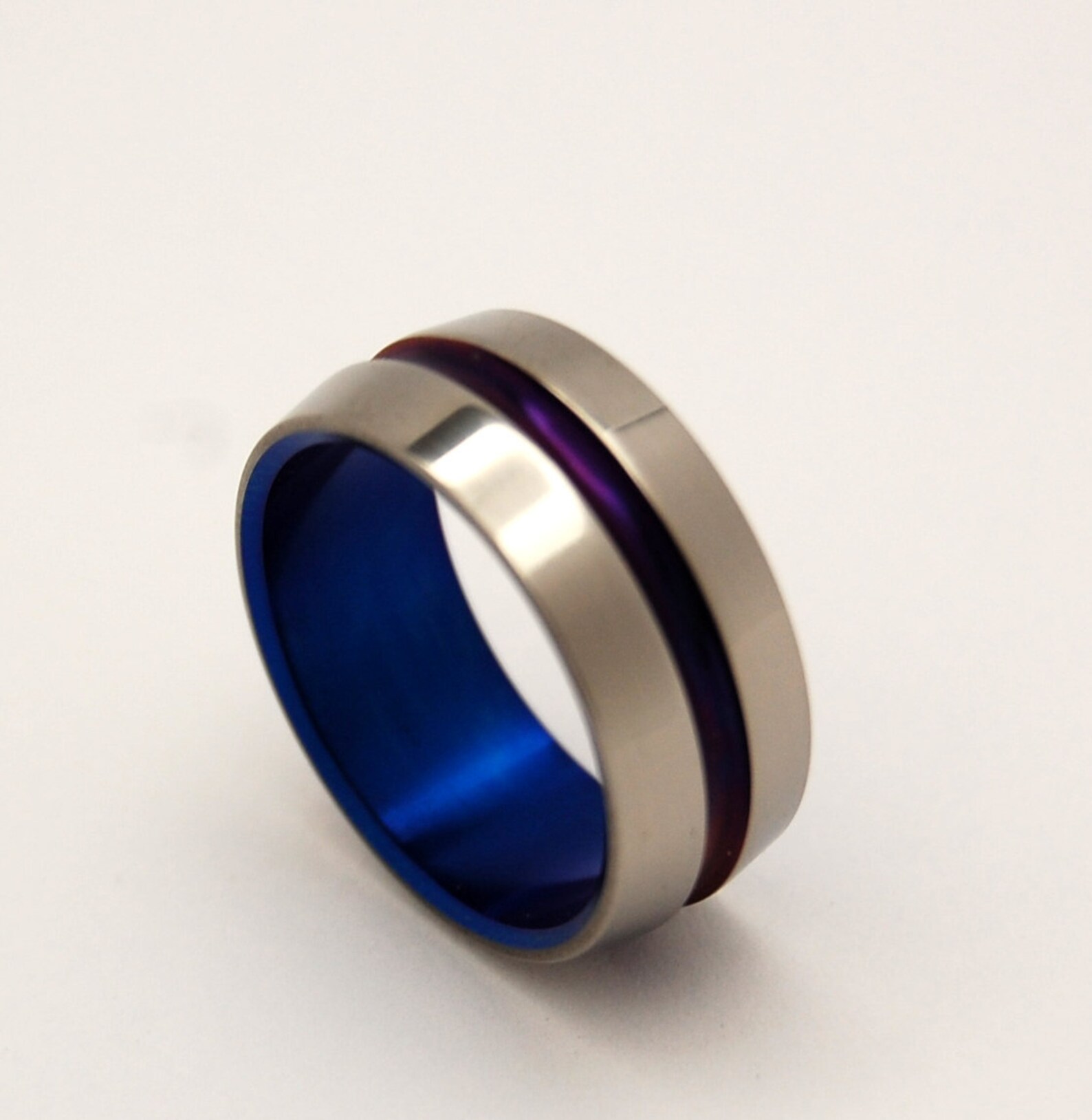 Titanium Wedding Bands, Titanium Ring, Wedding Ring, Purple Ring, Mens ...