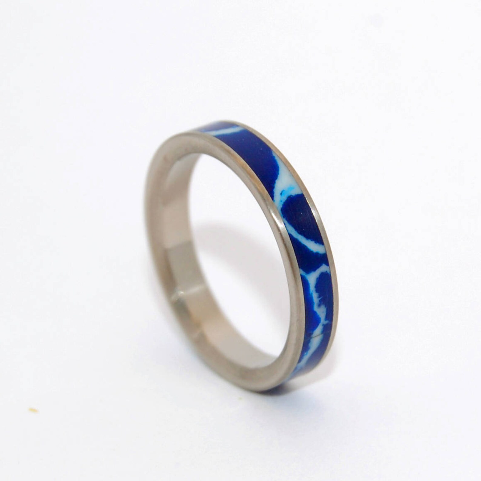 Cobalt Wedding Ring Blue Wedding Ring Titanium Rings Stone - Etsy