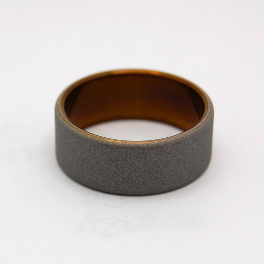 Titanium Wedding Ring, Mens Ring, Womens Ring, Anodized Ring, Bronze ...