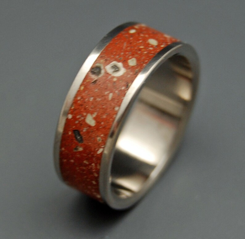 Titanium Wedding Ring, Stone Ring, Handmade Rings, Concrete Ring, Mens ...