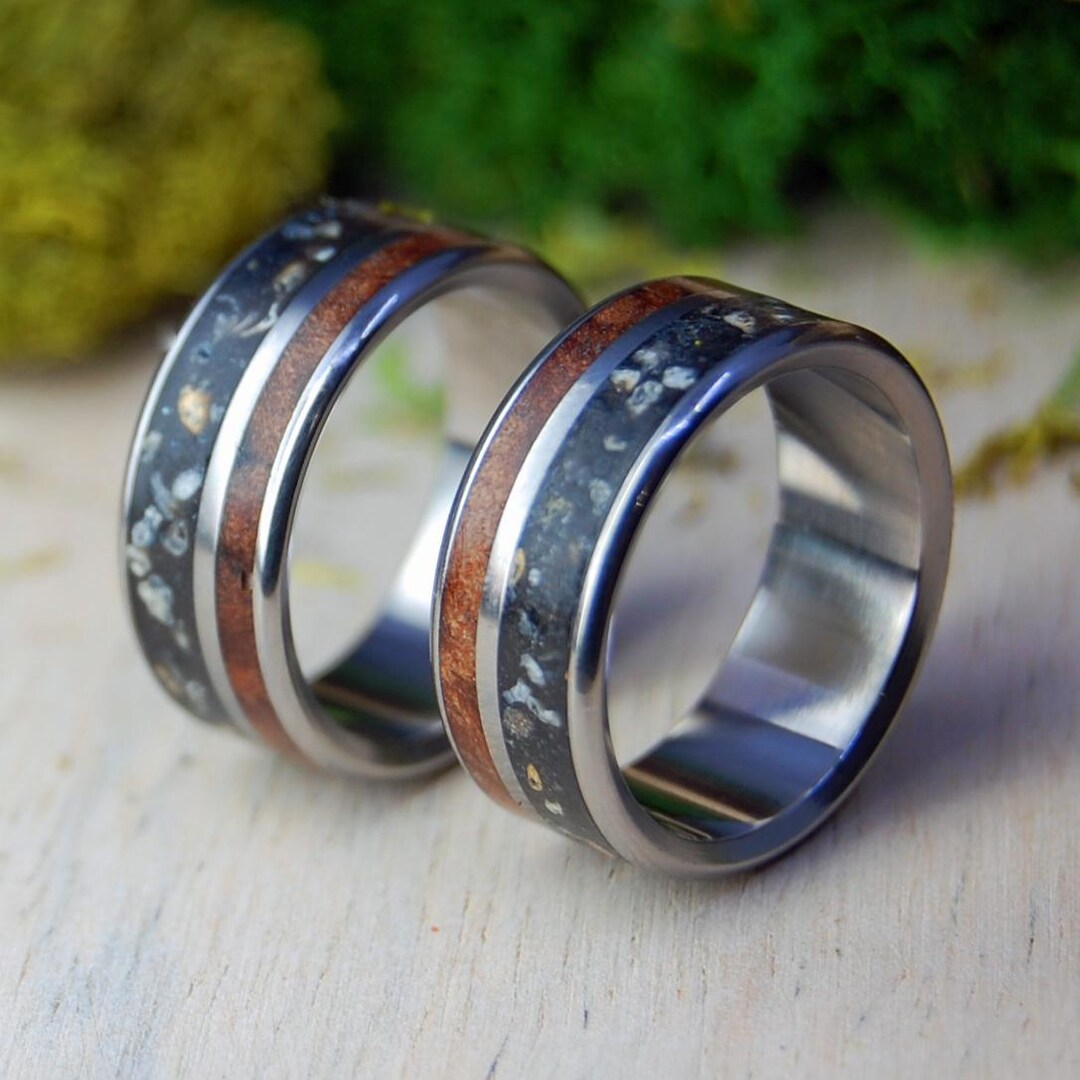 Wedding Ring, Redwood Ring, Titanium Rings, Unique Rings, Titanium Mens ...