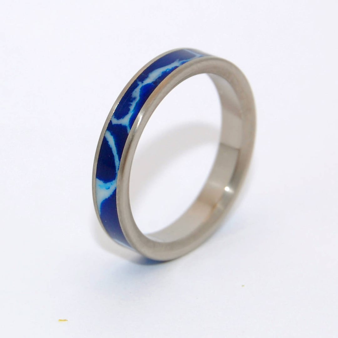 Cobalt Wedding Ring, Blue Wedding Ring, Titanium Rings, Stone Ring ...
