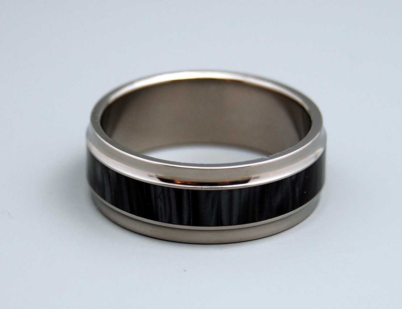 Black Rings Titanium Wedding Ring Resin Ring Unique Rings - Etsy