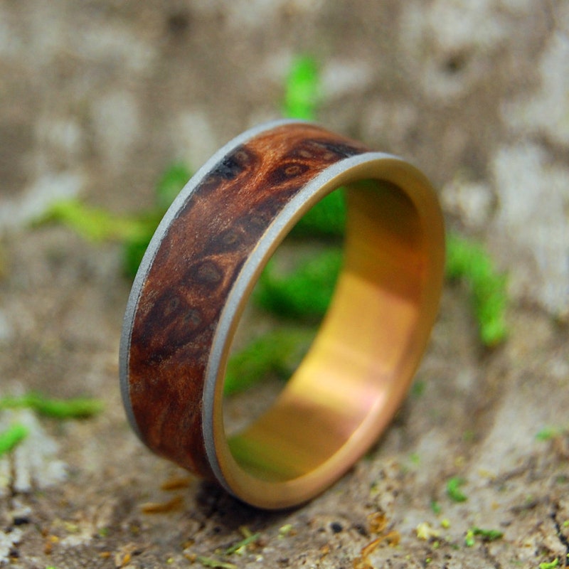Titanium Wood Ring - Etsy