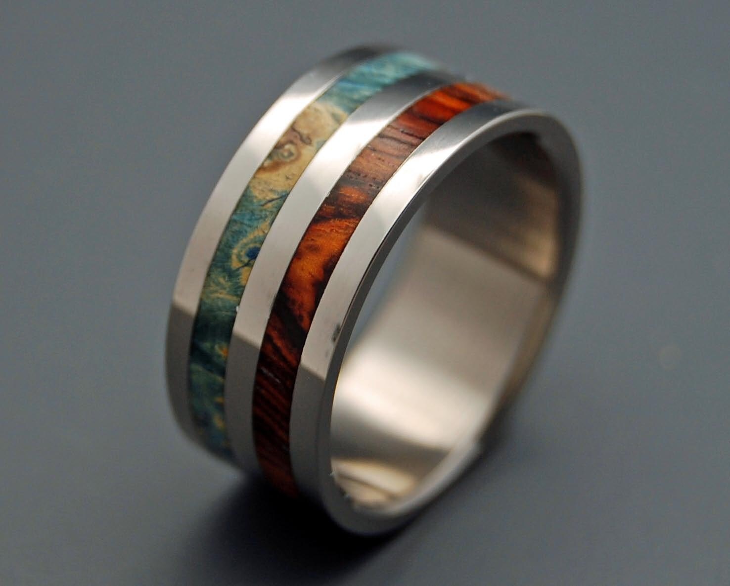 Rustic Wedding Wedding Rings Titanium Rings Wood Rings - Etsy
