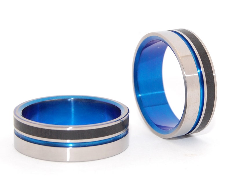 Wedding rings titanium rings wood rings mens rings | Etsy