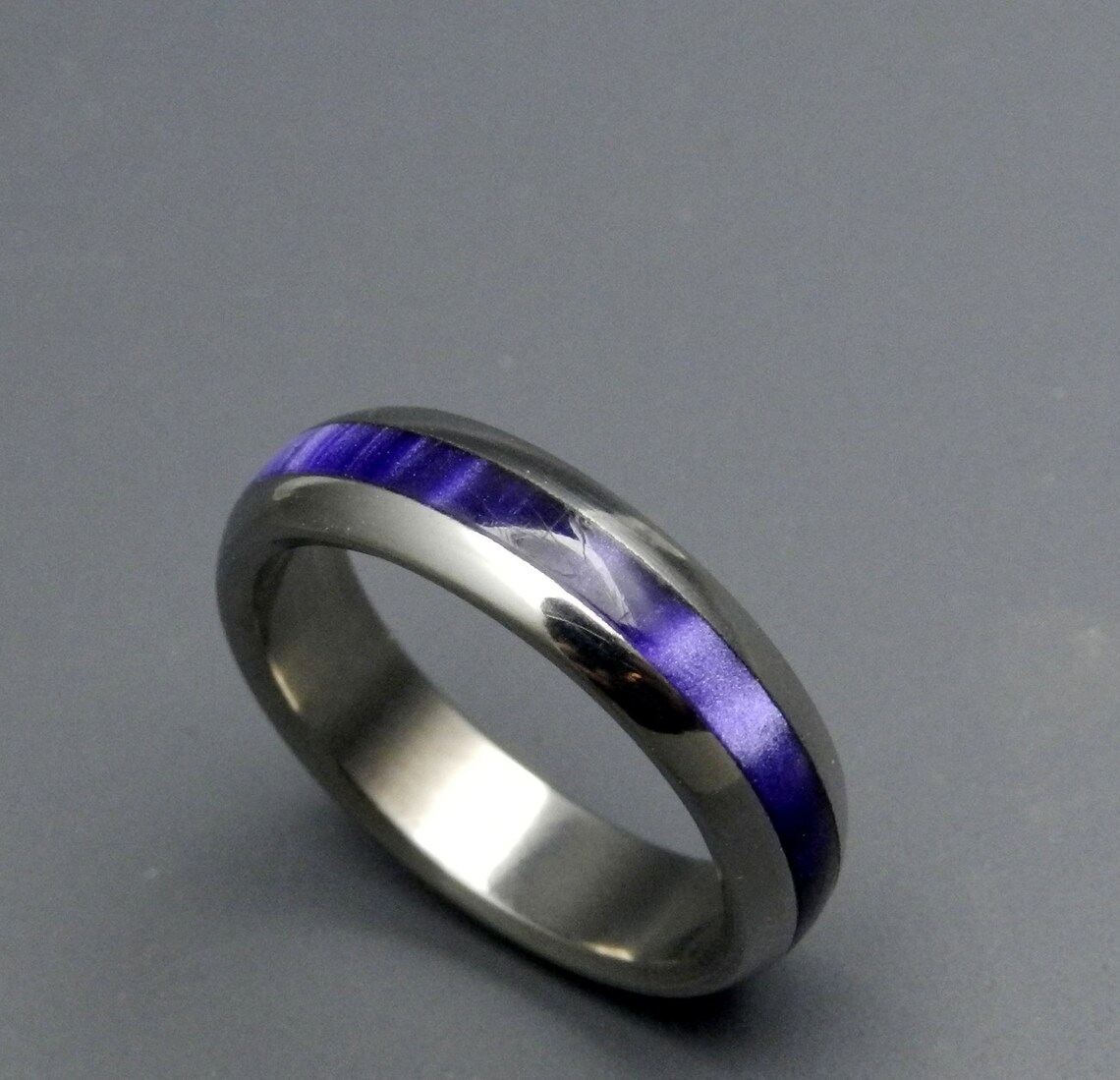 Titanium Ring, Purple Wedding Ring, Wedding Band, Men's Band, Women's ...