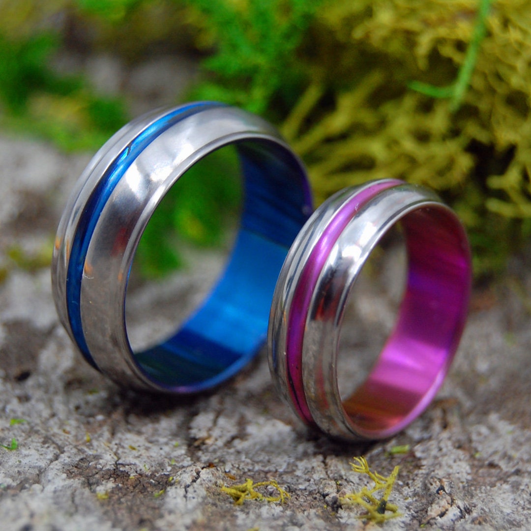 Titanium Wedding Bands, Something Blue, Wedding Band, Men's Ring, Woman ...