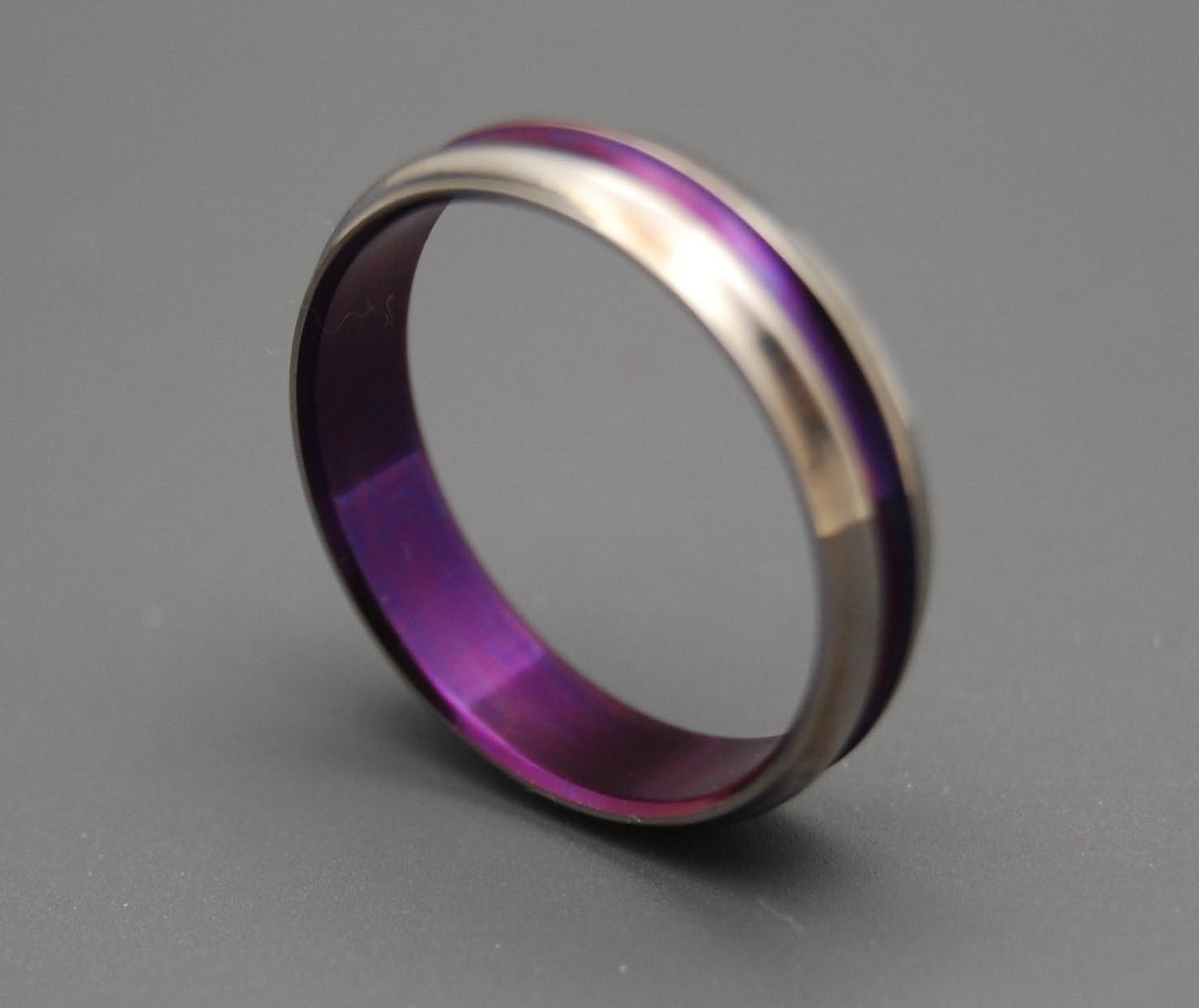 Wedding Ring, Titanium Wedding Ring, Unique Wedding Rings, Purple Ring ...