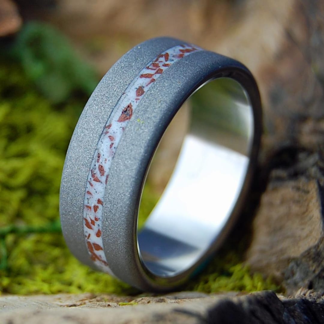 BRICK FOUNDATION | Men's Brick & Titanium Wedding Ring - Etsy