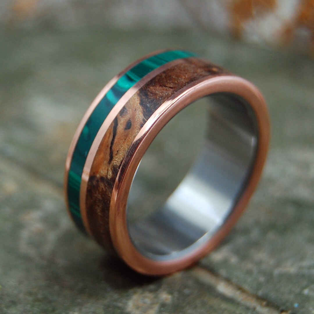 Copper Wedding Rings, Titanium Rings, Wood Ring, Mens Ring, Eco ...