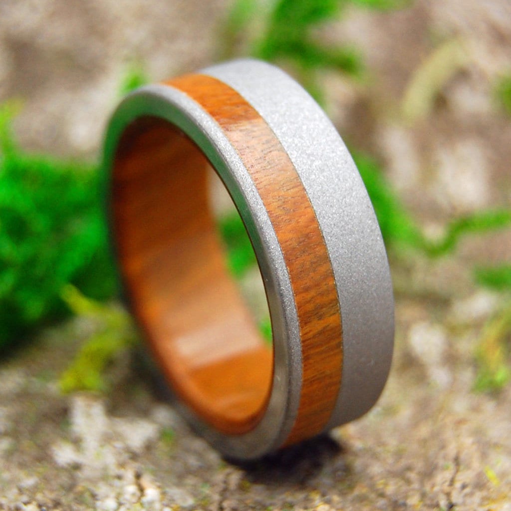 Titanium Ring, Wedding Ring, Wood Ring, Olive Wood, Wooden Wedding Ring ...