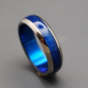 Titanium Wedding Ring, Titanium Ring, Blue Ring, Something Blue, Mens ...