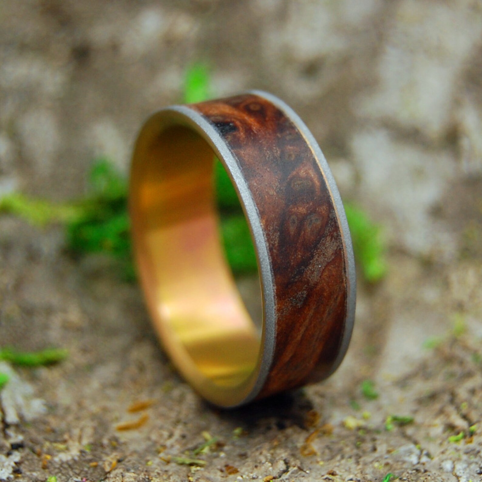 Titanium Ring, Wedding Ring, Wood Ring, Wooden Wedding Ring, SEQUOIA ...