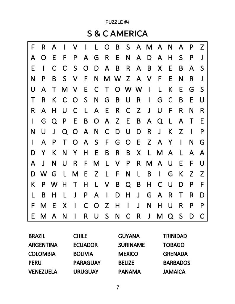 50 Travel Themed Word Search Puzzles With Solutions Volume 10 | Large ...