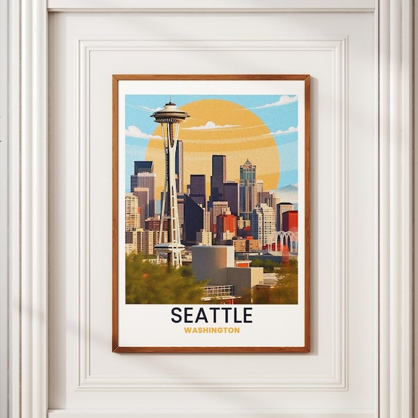 Seattle Poster - Etsy