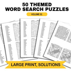 Themed Word Search Puzzle Book: Large Print Brain Game (digital ...