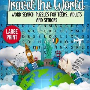 50 Travel Themed Word Search Puzzles With Solutions Volume 10 | Large ...
