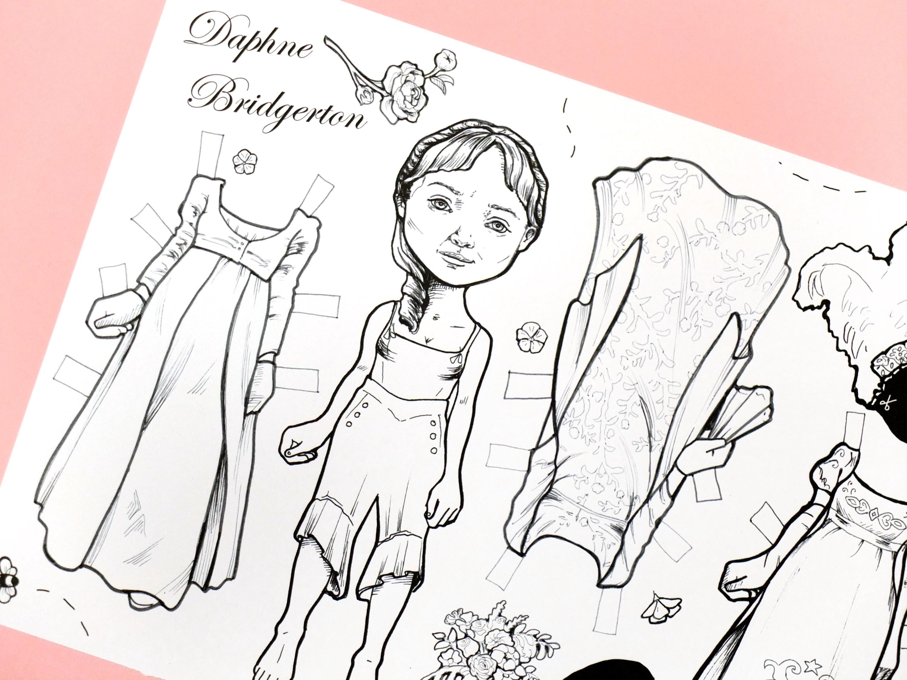 Daphne Bridgerton Inspired Paper Doll: Printable Coloring Craft ...