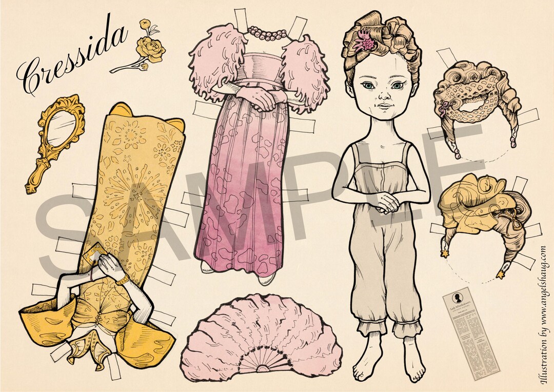 Bridgerton Inspired Paper Doll: Printable Coloring Craft Kit (JPEG ...