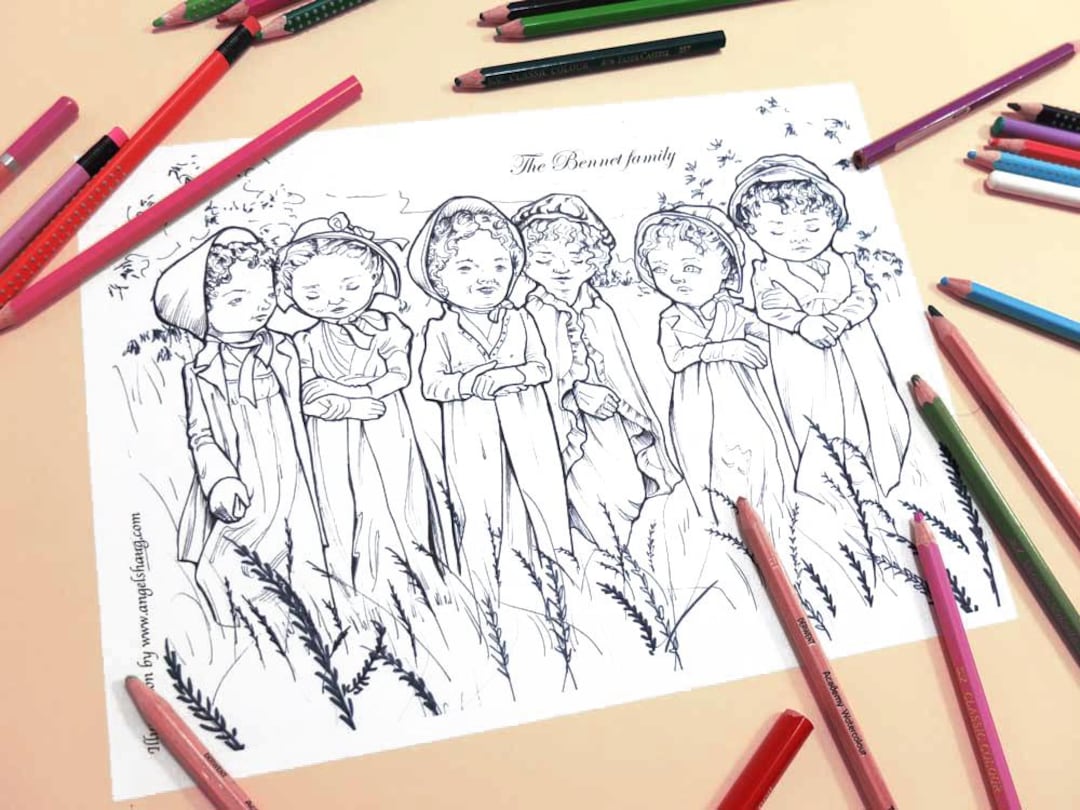Pride and Prejudice Colouring Pages Printable - Etsy