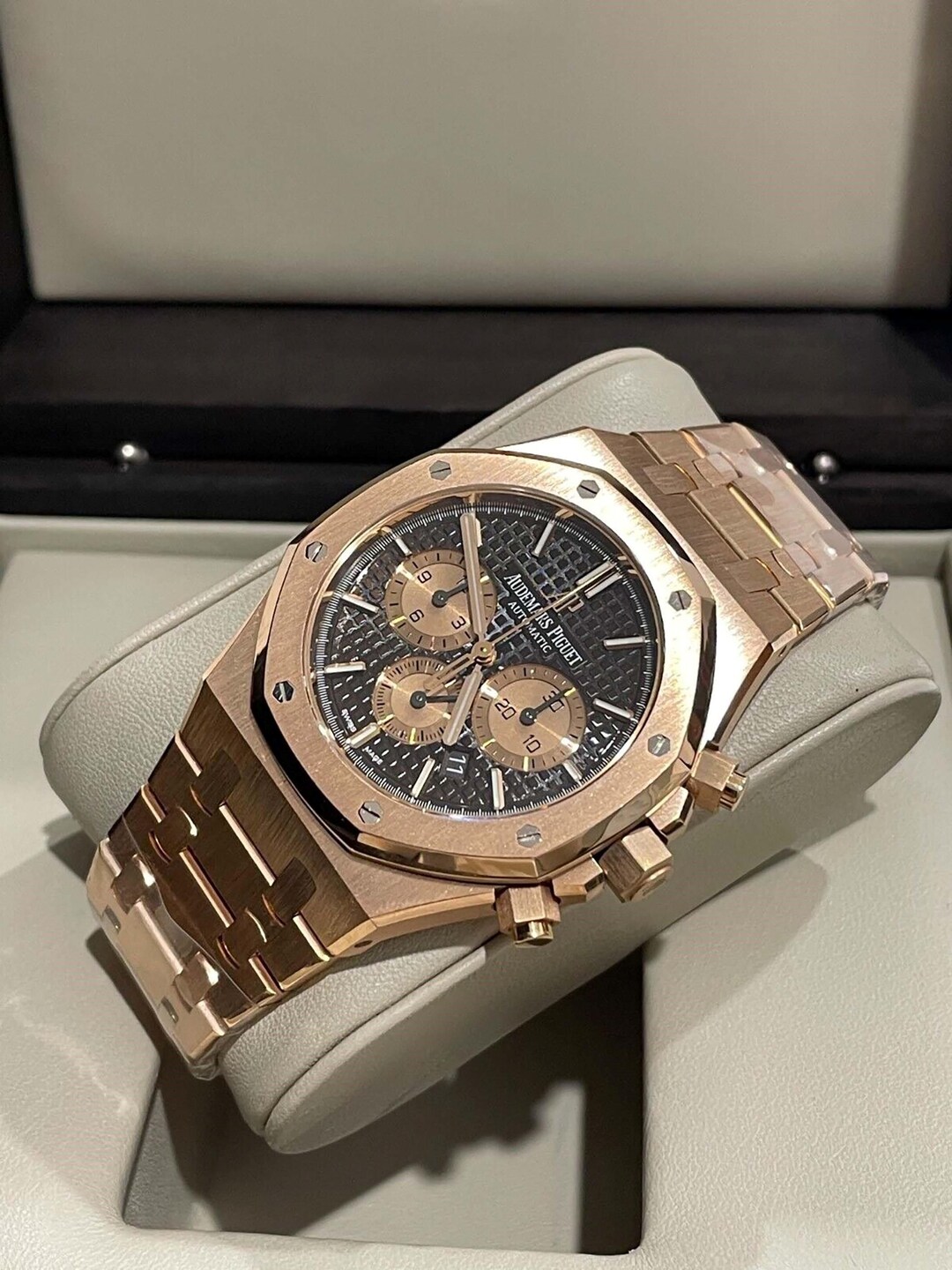 AUDEMARS PIGUET Royal Oak Chocolate Dial Mens 18K Rose Gold Watch - Etsy