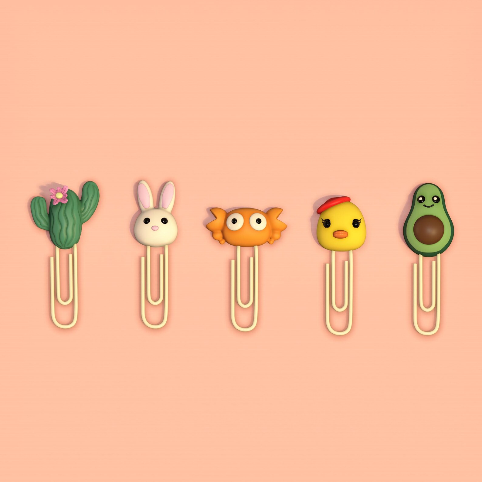 Cute Paper Clip - Set of 5 Fun and Functional 3D Printable Clips - Etsy