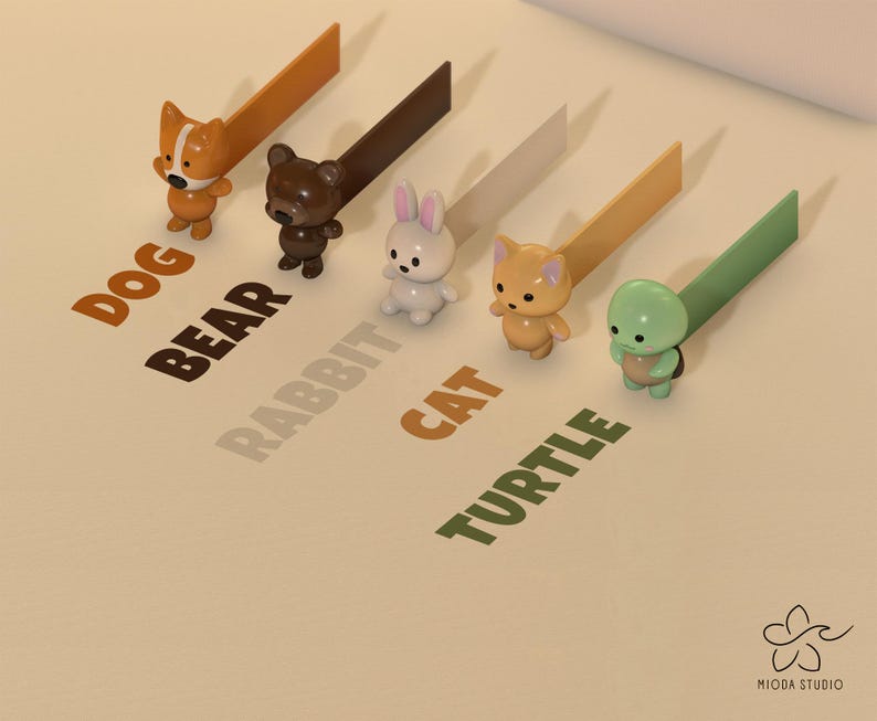 Cute Animal Bookmark for 3d Printer, Digital File. Stl File, 3mf File ...
