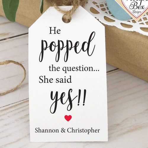 He Popped the Question She Said Yes / Printable Engagement - Etsy