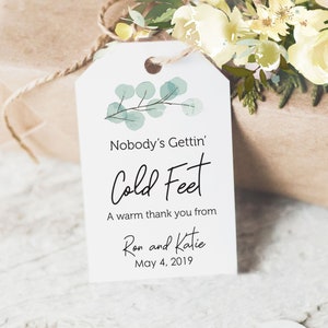 Cold Feet Wedding Favors, Bridal Shower Favor Tags, Engagement Favor ...