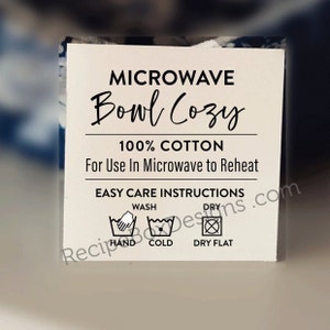 Printed Care Tag for Bowl Cozy, Care Card Tag and Labels for Handmade ...